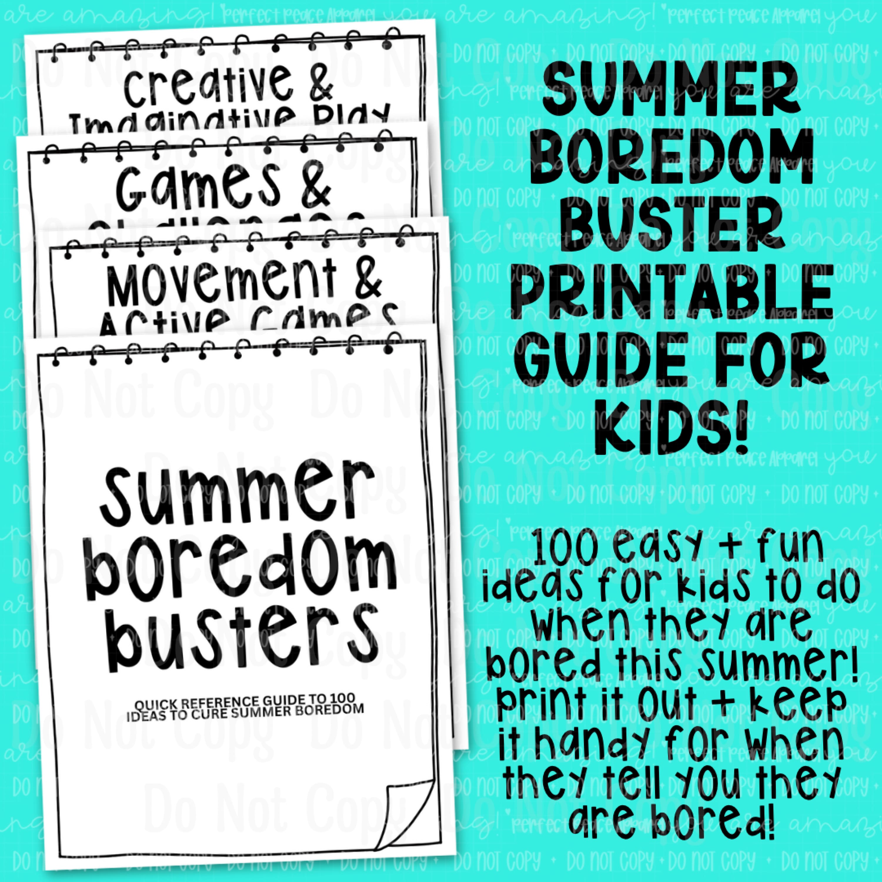 Summer Boredom Buster Printable Guide for Kids! – Southernly Creations ...
