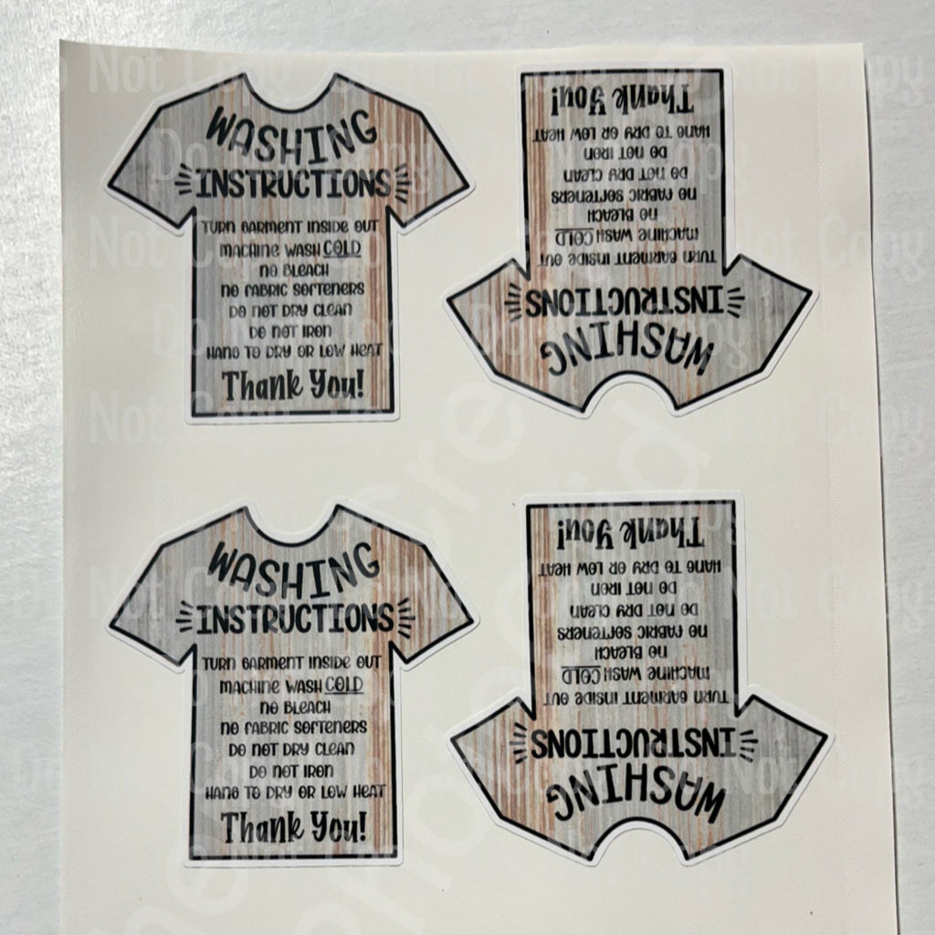 Washing Instructions Stickers – Southernly Creations Transfers